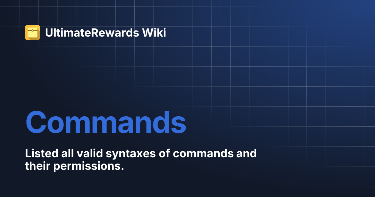 Commands | UltimateRewards Wiki